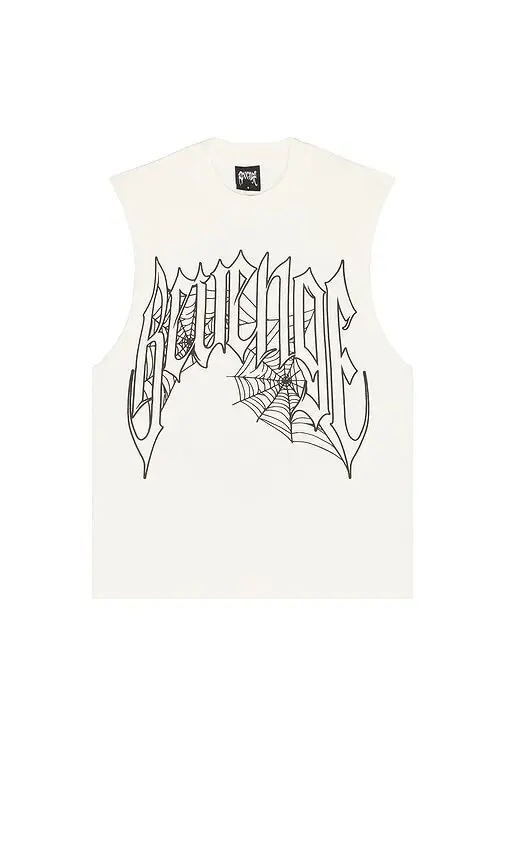 REVENGE Web Cross Cut Off Tee In . Also