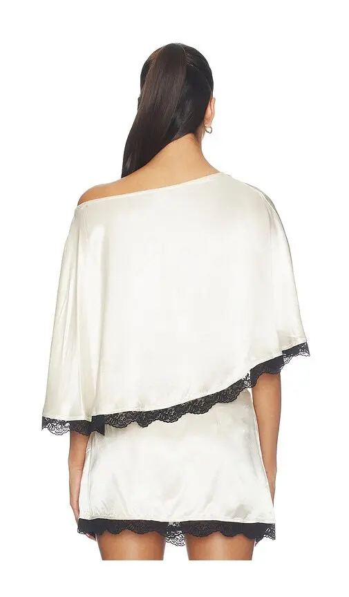 SNDYS. Zaley Poncho Top With Lace Trim