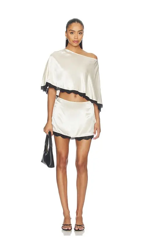 SNDYS. Zaley Poncho Top With Lace Trim