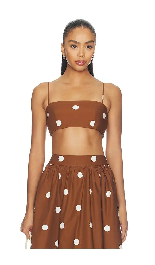 Susana Monaco Polka Poplin Crop String Top In . Also - Multi