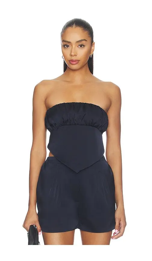 Susana Monaco Satin Scarf Tube Top In . Also - Navy