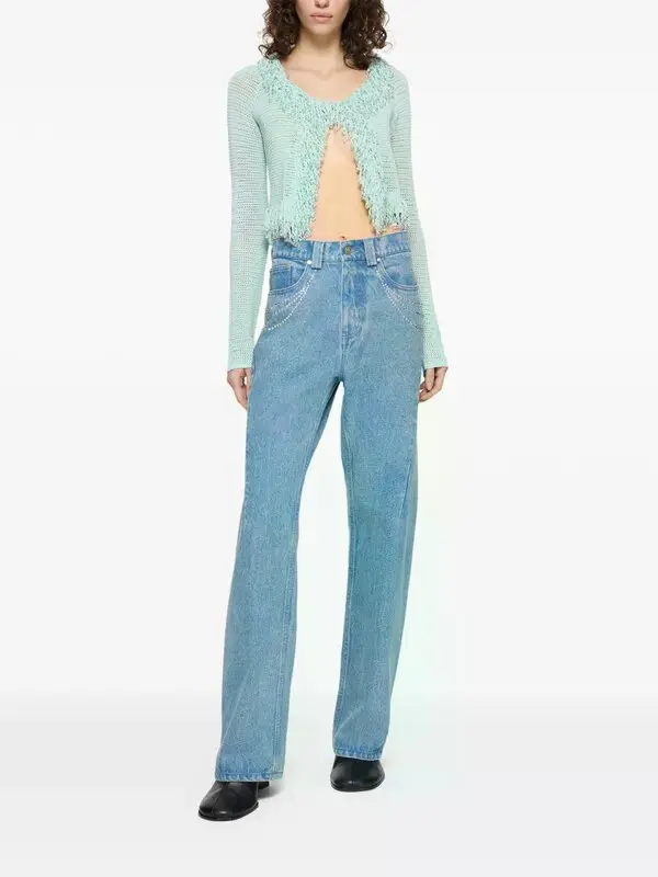 Paris Georgia Fringed Fishnet Cardigan