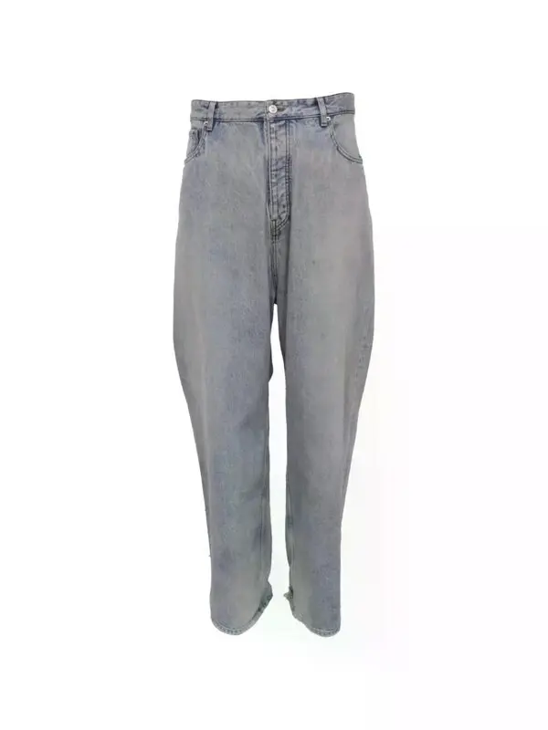 Balenciaga 2020s Distressed Straight-leg Jeans - Blue