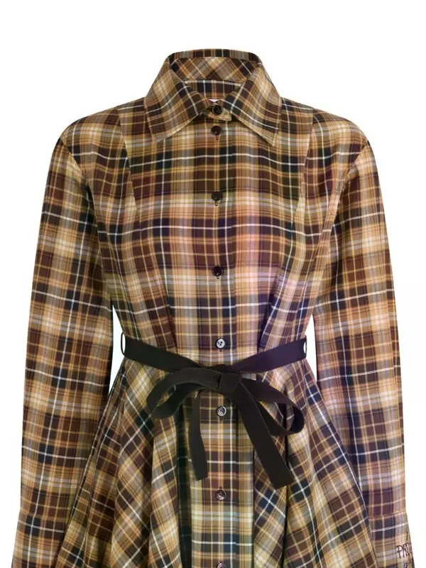 PATOU Midi Check Handkerchief-hem Dress