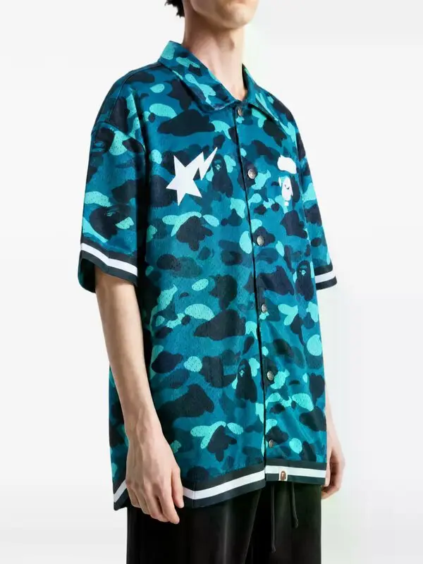 A BATHING APE Camo-print Shirt - Blue