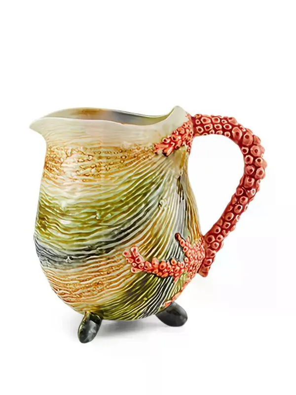 BORDALLO PINHEIRO Coral-handle Glazed Pitcher - Green
