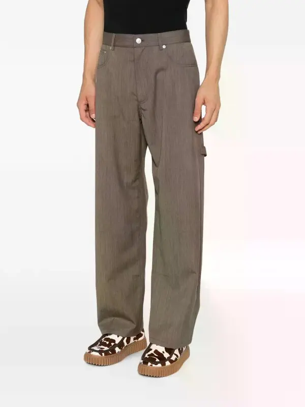 Moschino Belt-loop Pocket Trousers - Brown