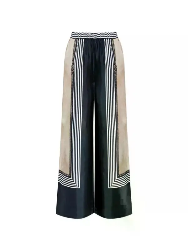 Max Mara Silk Palazzo Pants - Blue