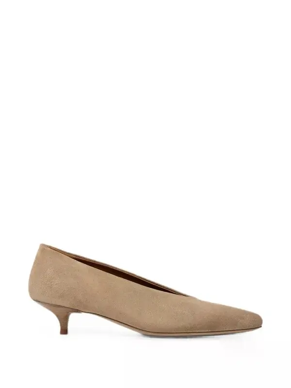 Marsèll Longiforma Suede Almond-toe Pumps - Neutrals