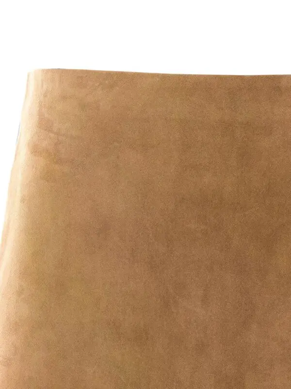 Khaite Jett Leather Mini Skirt - Neutrals