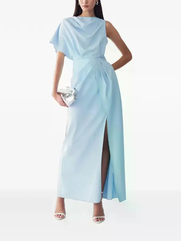BWLDR Draped Asymmetrical Maxi Dress