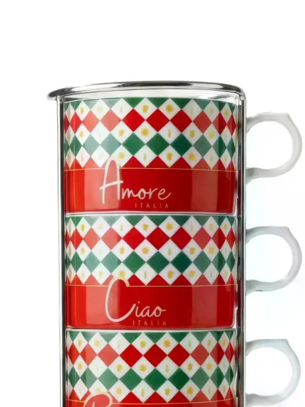 BIALETTI Tricolore Check-print Cups