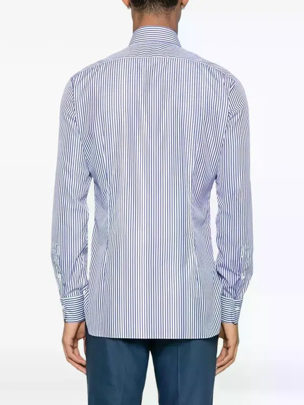 BARBA NAPOLI Striped-print Long-sleeve Shirt