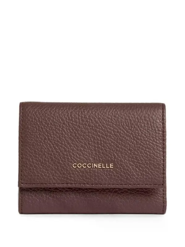 COCCINELLE Metallic Grained Leather Wallet - Red