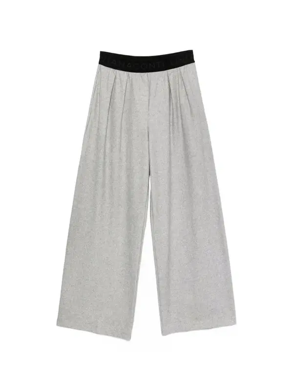 Liviana Conti Logo-waistband Trousers - Grey