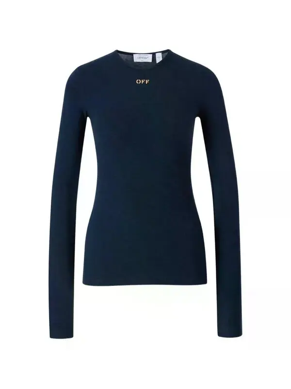 Off-White Logo-print Long-sleeve T-shirt - Blue