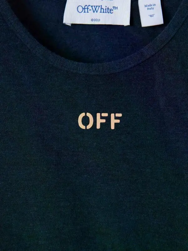 Off-White Logo-print Long-sleeve T-shirt - Blue