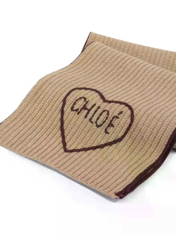 Chloé Heart-embroidered Scarf