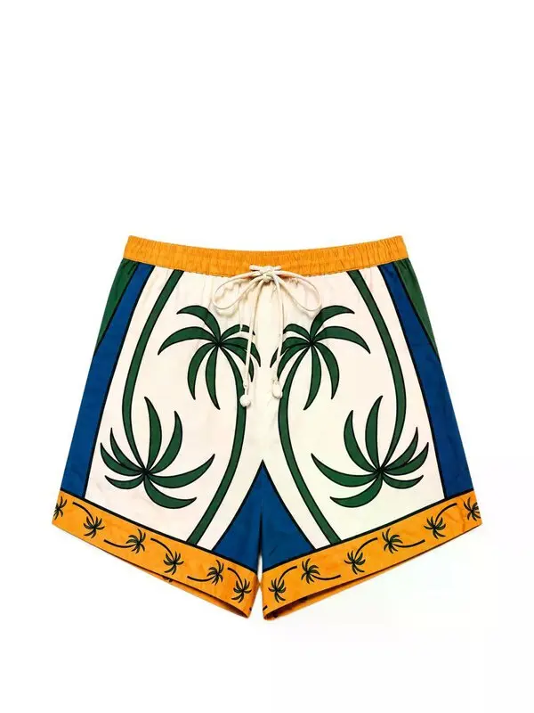 Farm Rio Tropical-graphic Drawstring Shorts - Neutrals