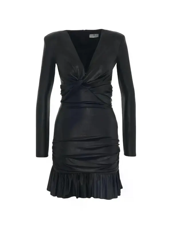 Elisabetta Franchi Ruffled-hem Mini Dress - Black