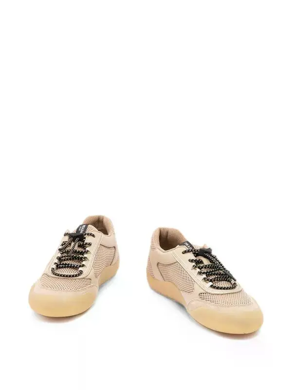 Prada Speedrock Mesh-panelled Lace-up Sneakers - Neutrals