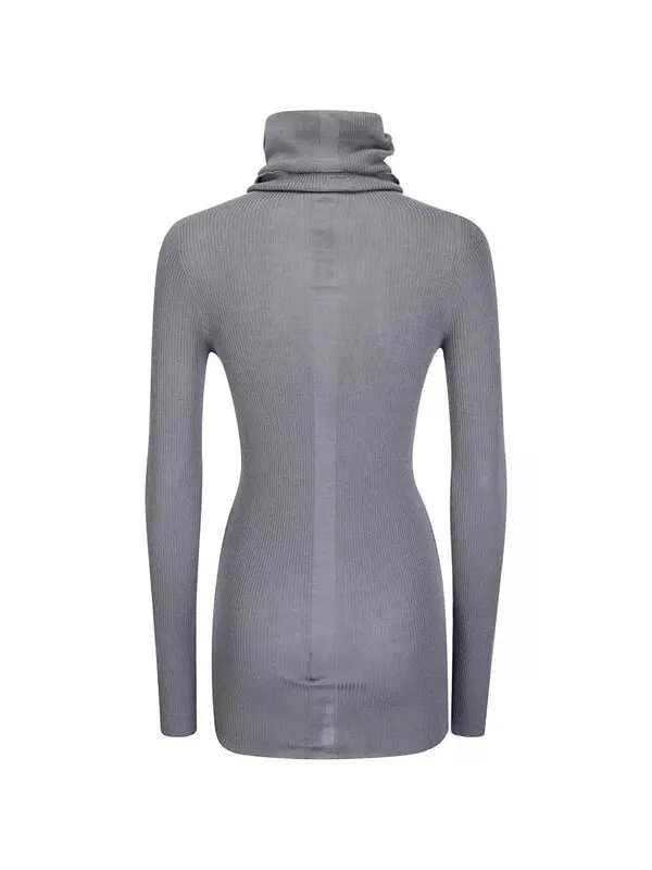 Rick Owens Ls Tube Ribbed-knit Roll-neck Sweater