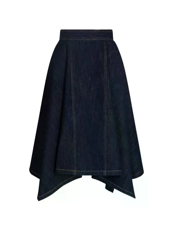 PATOU Handkerchief-hem Denim Midi Skirt