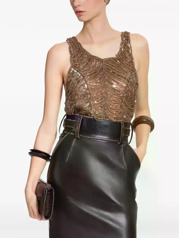 Elie Saab Bead-embroidered Tank Top