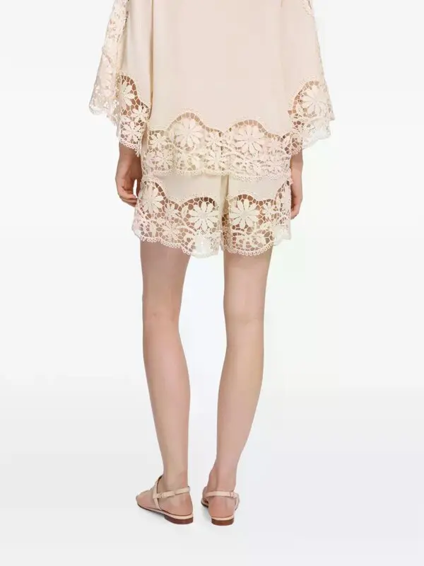 Elie Saab Macramé Silk Shorts