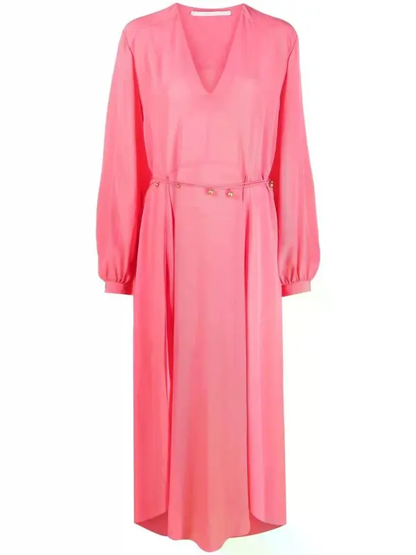 Stella McCartney Organic Silk Belted Dress - Pink