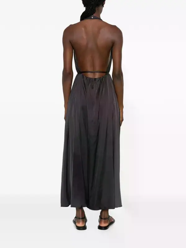 Maje Halterneck Belted Midi Dress