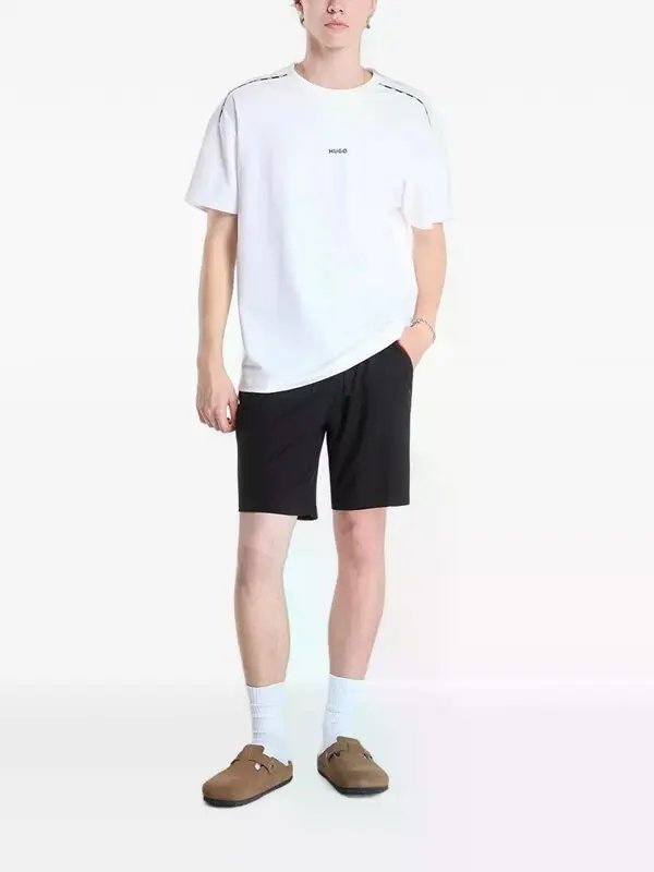 Hugo Noah Logo-print Tape-detail T-shirt - White