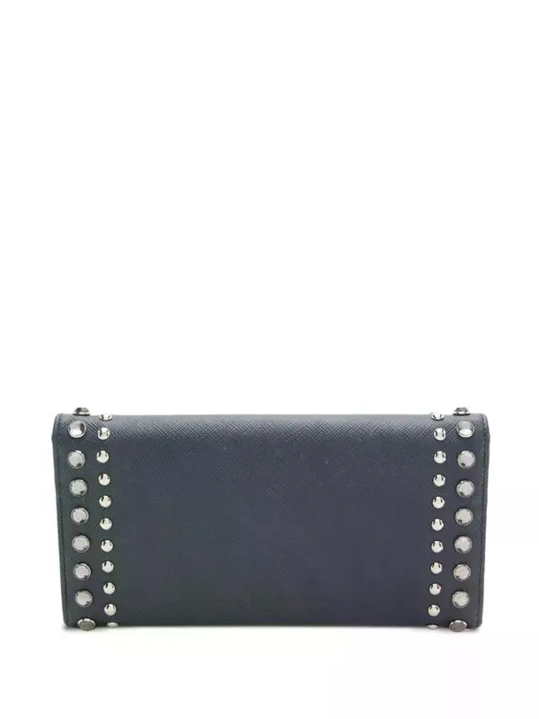 Prada Saffiano Studded Wallet
