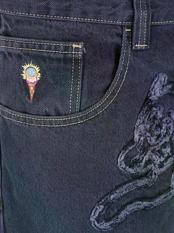 ICECREAM Running Dog Embroidered Jeans