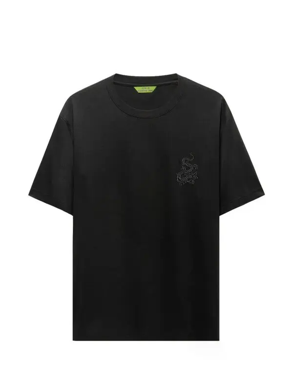 Shanghai Tang Dragon Embroidered T-shirt - Black
