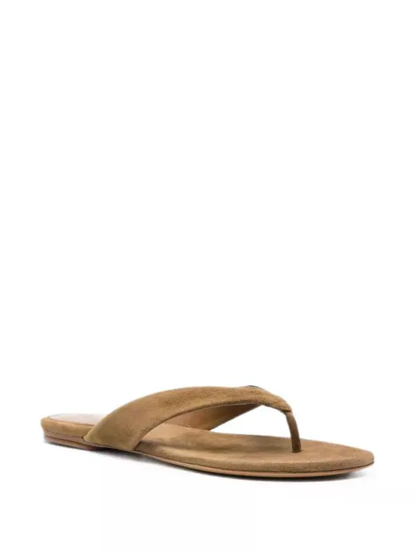 Le Monde Beryl Suede Thong Flat Sandals - Brown
