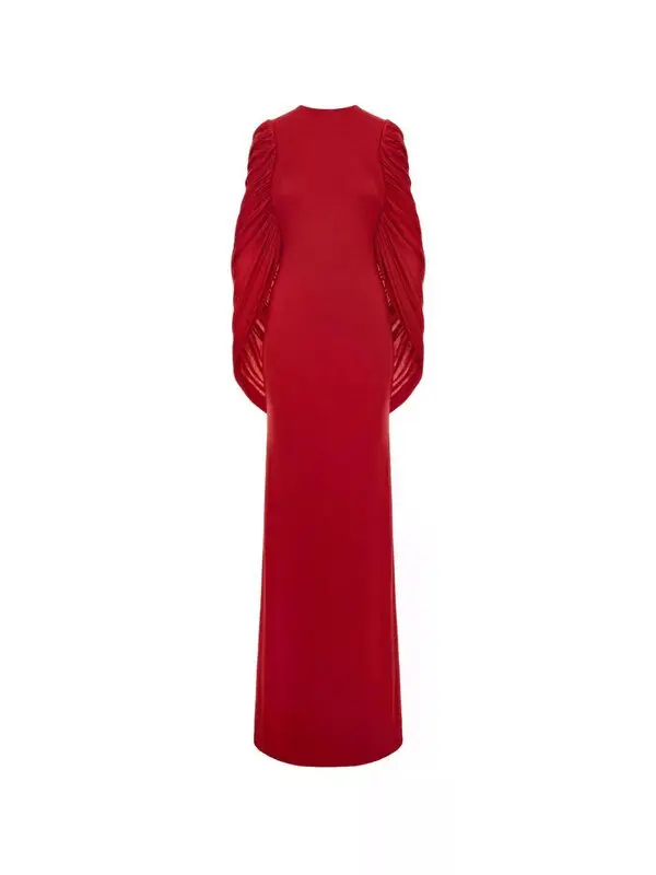 SEEN USERS Fallen Angel Draped Gown - Red