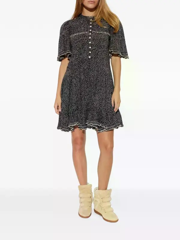 MARANT ETOILE Daynia Polka-dot Mini Dress - Black