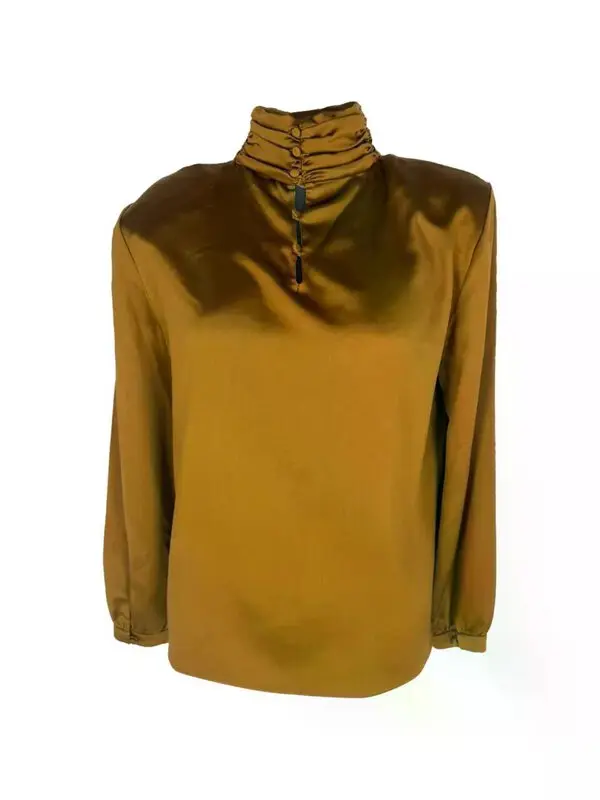 Saint Laurent Padded-shoulder Silk Blouse