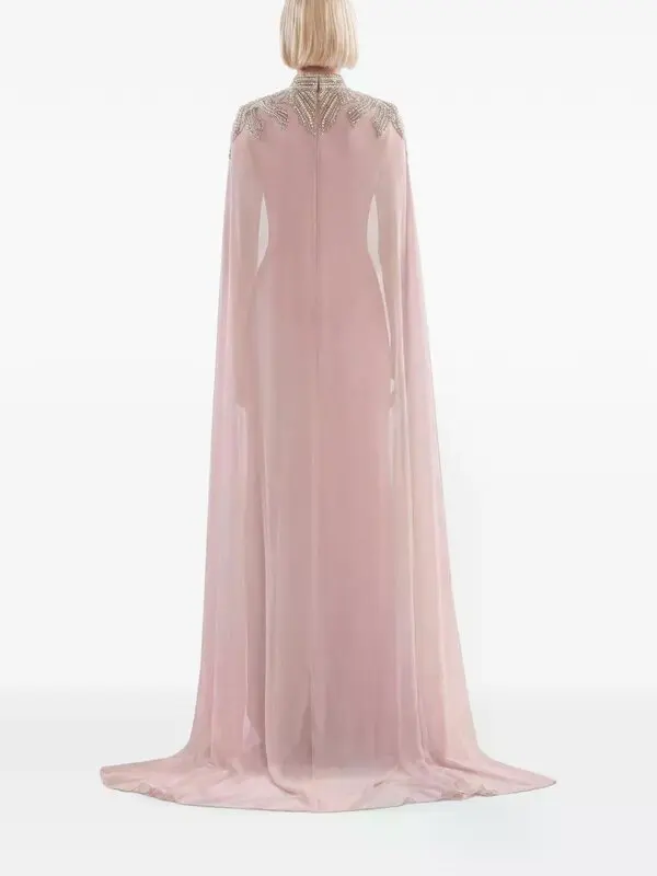 SAIID KOBEISY Embellished Cape-sleeve Maxi Dress