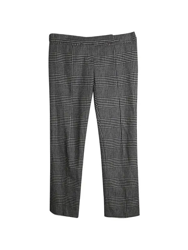 Alexander McQueen Houndstooth Wool Trousers - Black