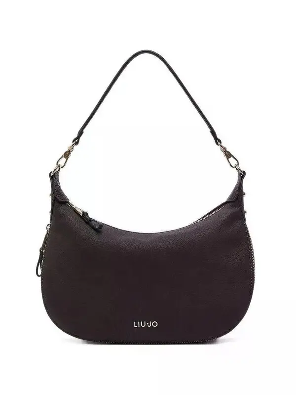 Liu Jo Grained Shoulder Bag With Logo Detail - Brown