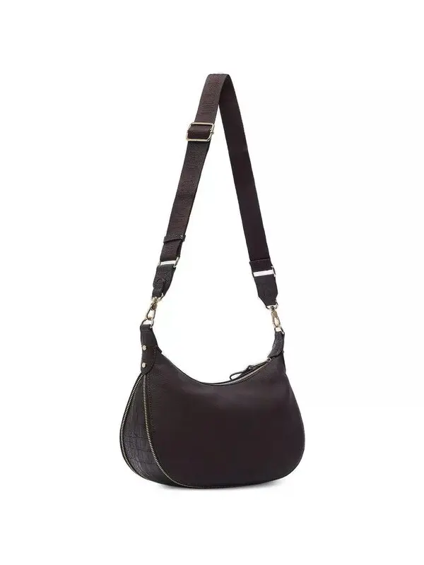 Liu Jo Grained Shoulder Bag With Logo Detail - Brown
