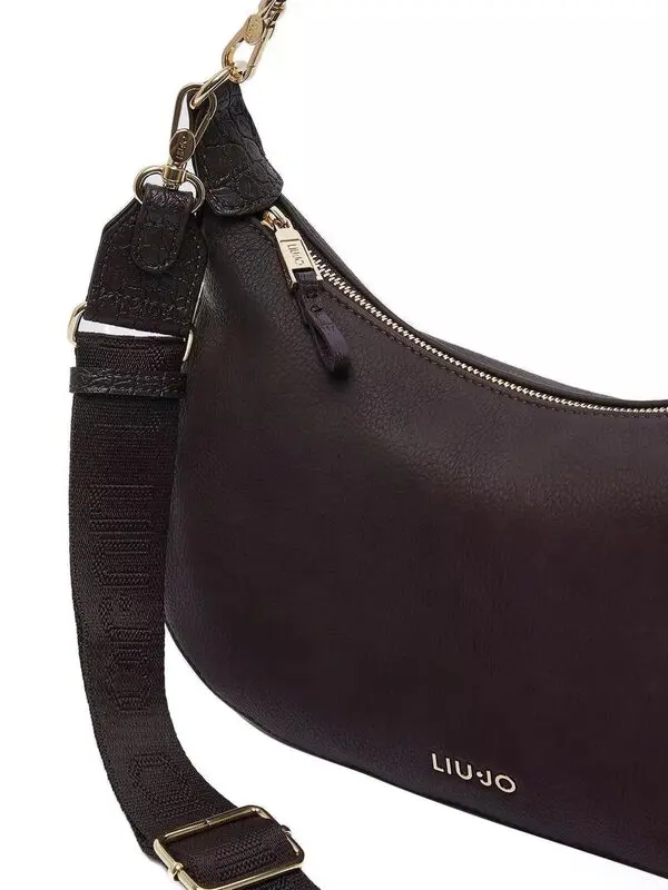 Liu Jo Grained Shoulder Bag With Logo Detail - Brown