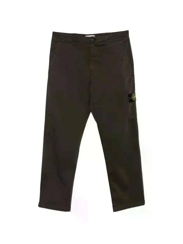 Stone Island Logo-patch Belt-loop Trousers - Brown