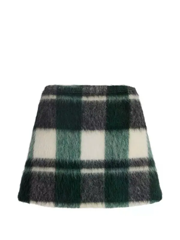PATOU Check A-line Mini Skirt - Green