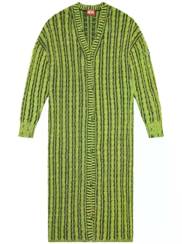 DIESEL® M-panagia Cable-knit Chenille Maxi Cardigan