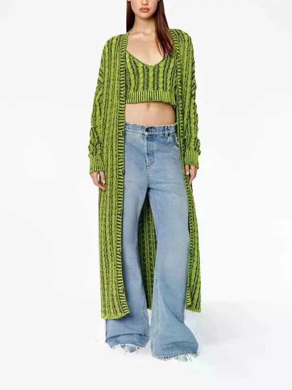 DIESEL® M-panagia Cable-knit Chenille Maxi Cardigan
