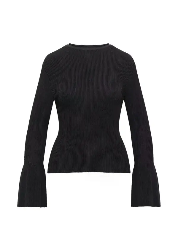 CFCL Soft Portrait Bell-sleeve Top - Black