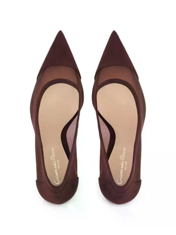 GIANVITO ROSSI Mesh-panelled Pointed-toe Pumps